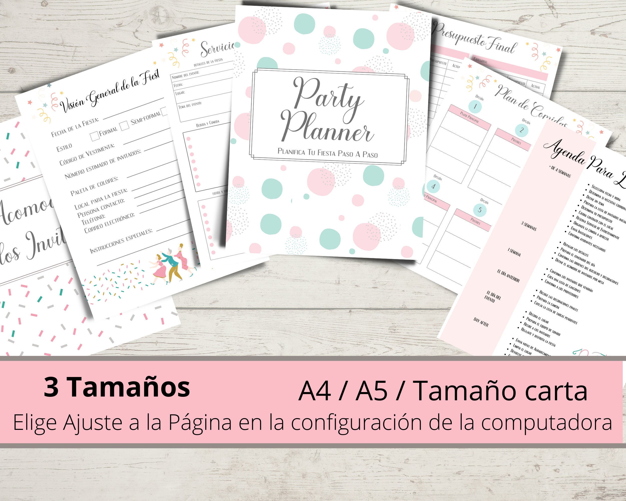 Planifica Tu Fiesta Paso a Paso/ Party Planner En Español/ Agenda De ...