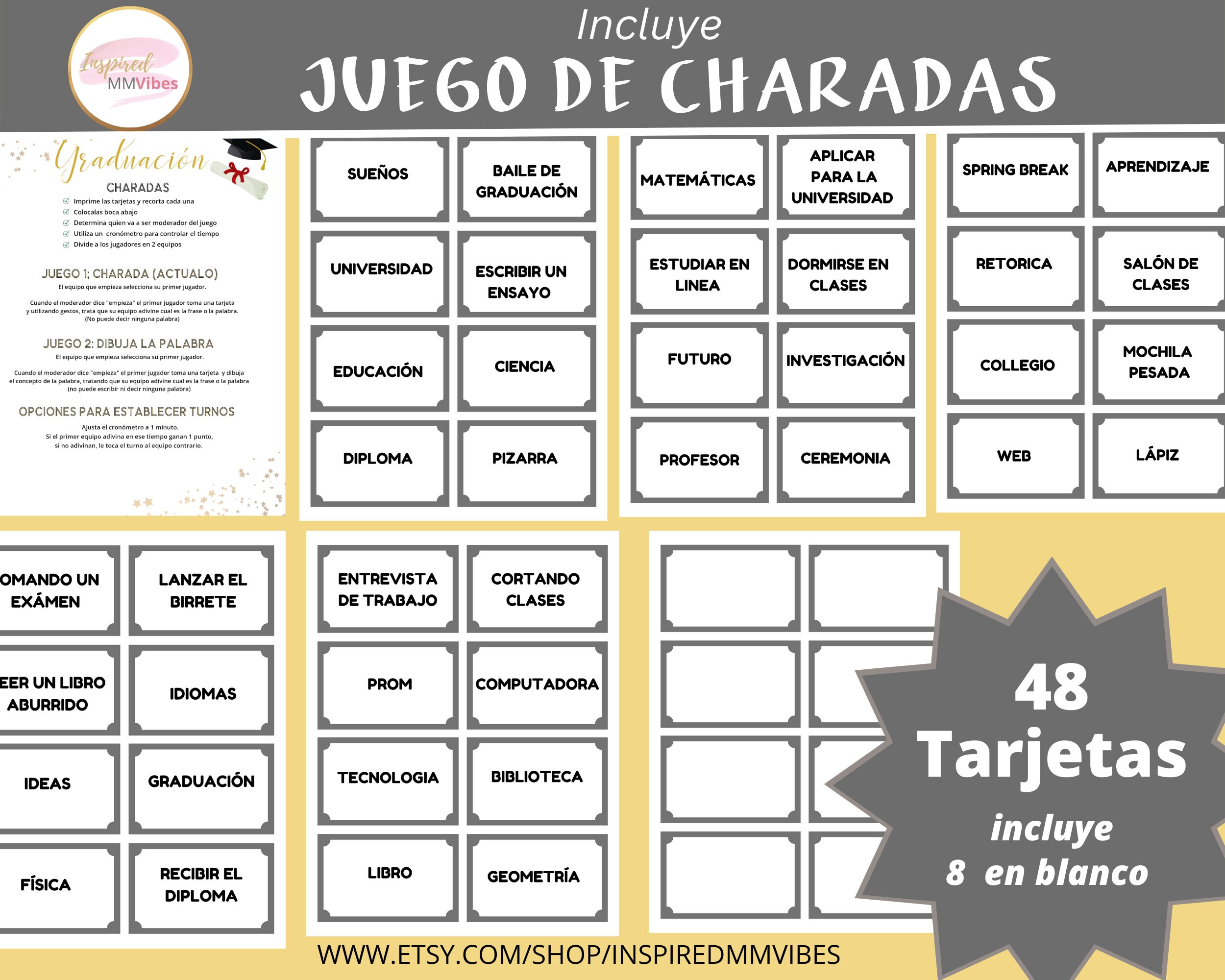 Graduation Party Games Printable Bundle En Español, Actividades Para ...