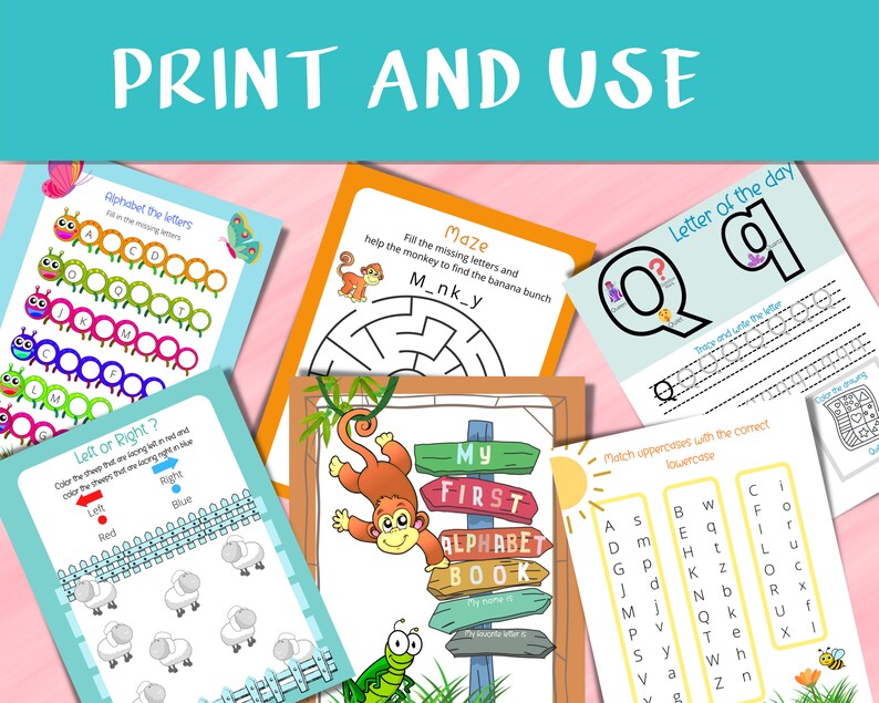 Learning Activities, Kids Fun Learning Game Bundle, First Alphabet Book ...