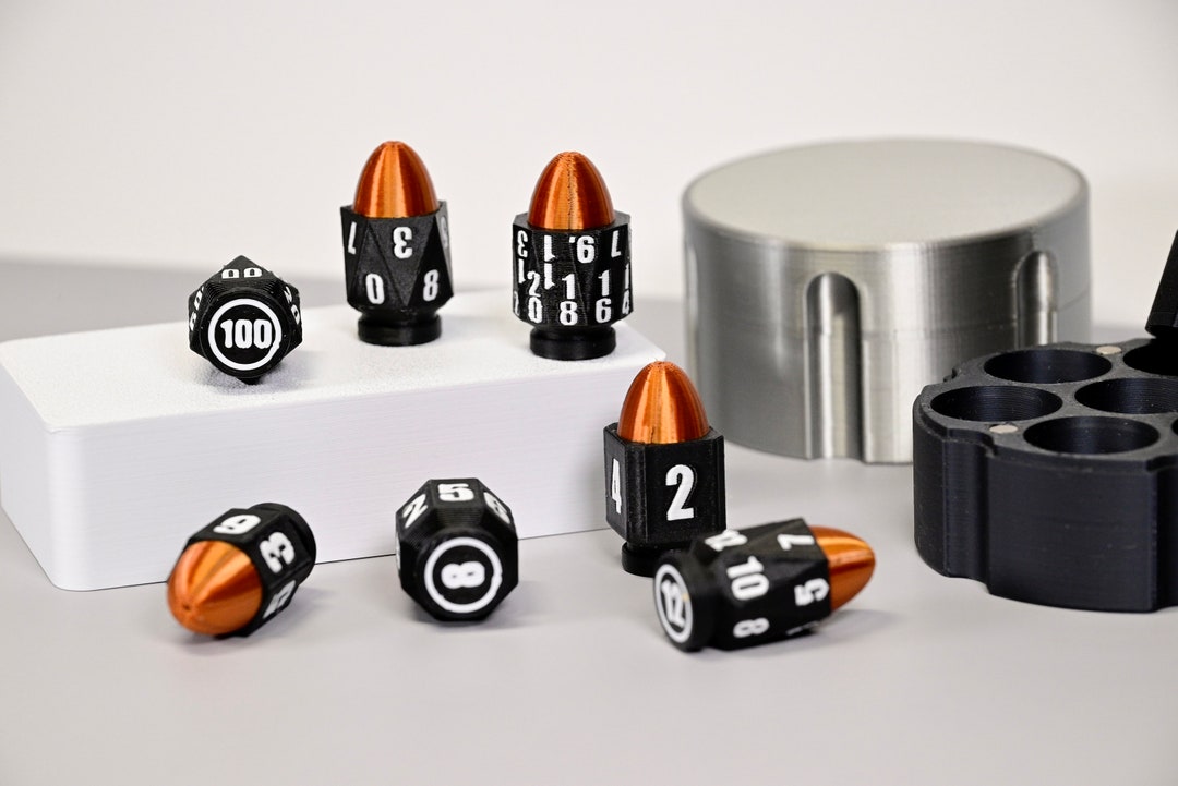 Set of 7 Bullet Shaped Polyhedral Dice (D4-D100) - Etsy