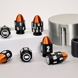 Set of 7 Bullet Shaped Polyhedral Dice D4-D100 - Etsy