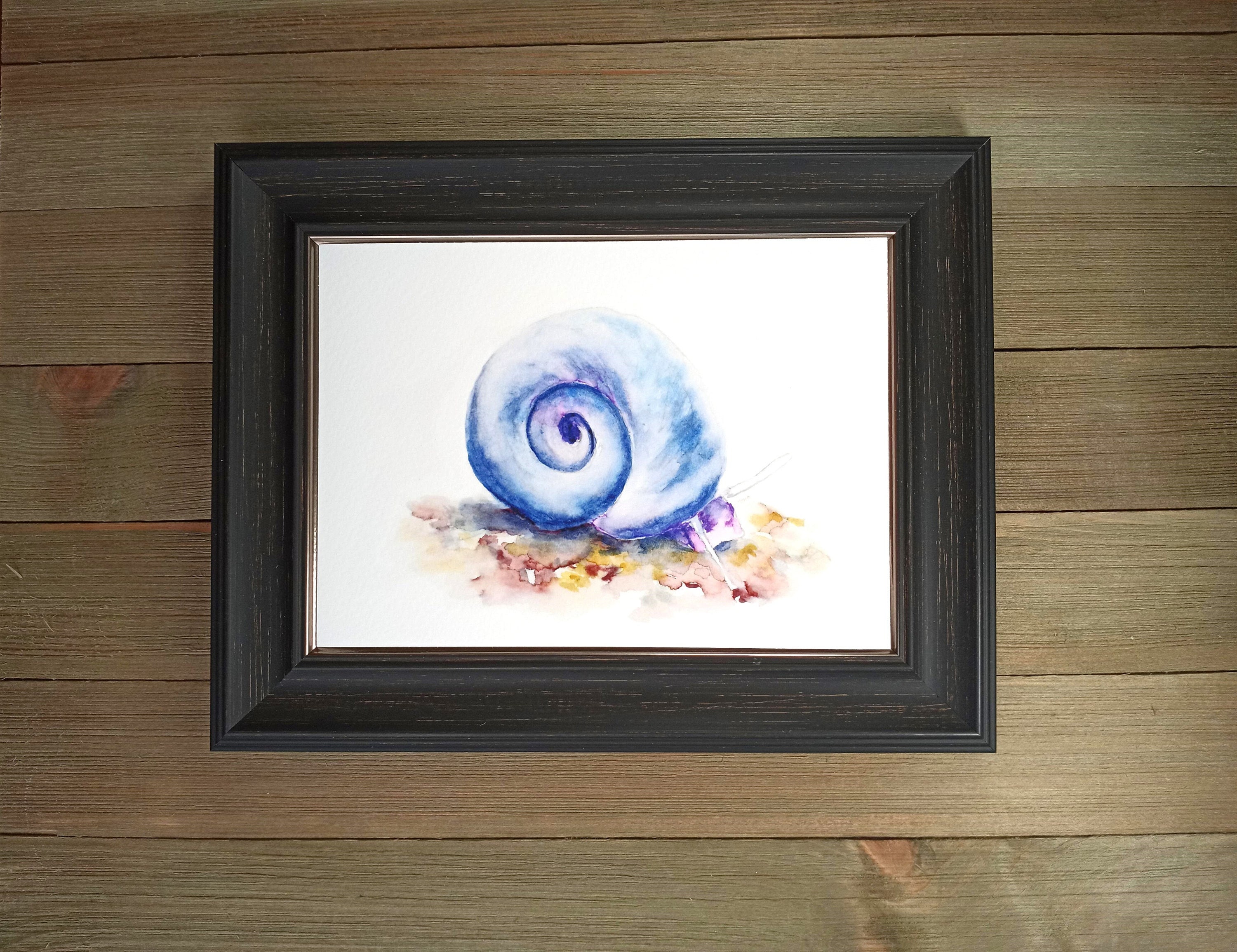 Snail Print, Fine Art Watercolor Painting, Includes Print + Stiff ...