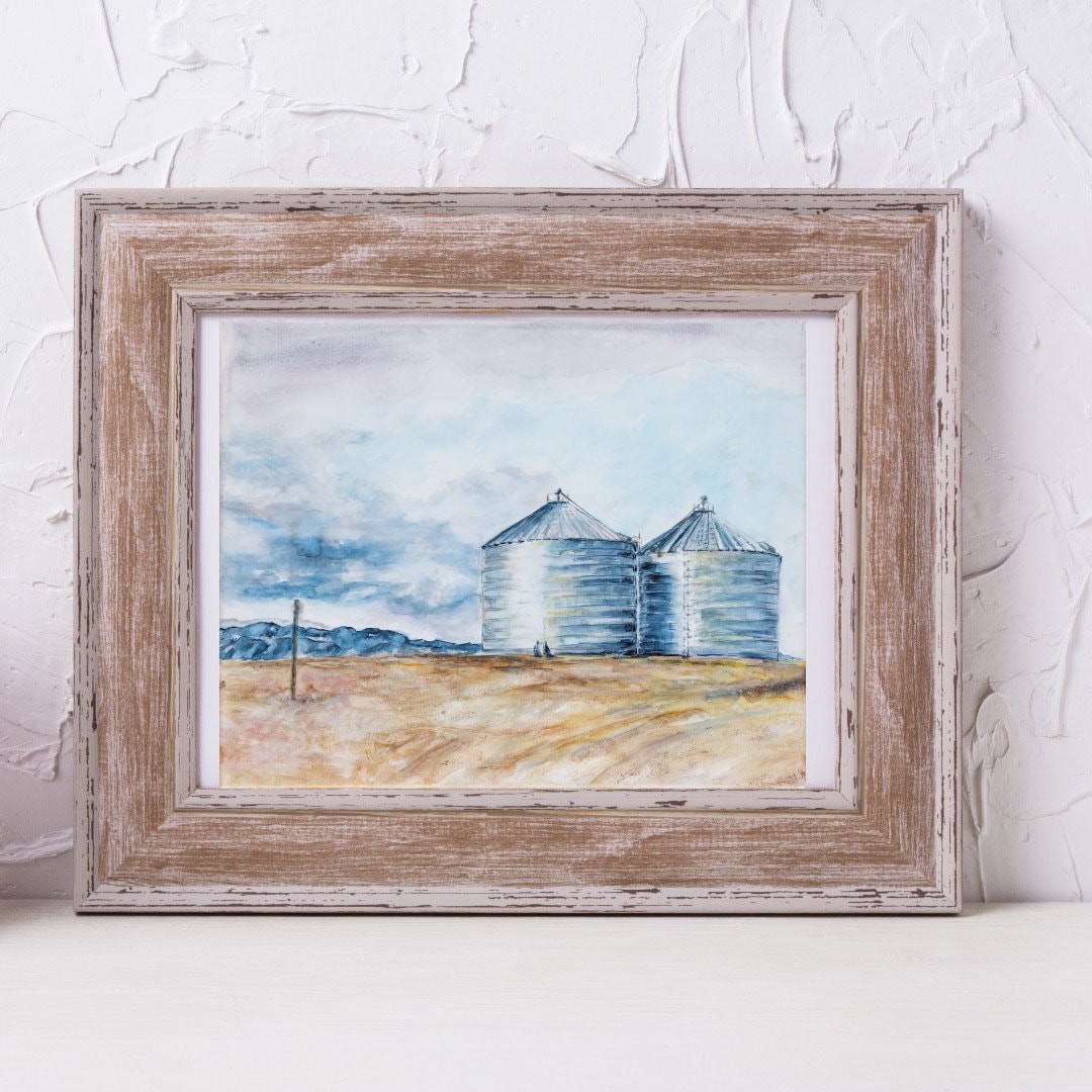 Silos Print, Fine Art Watercolor Painting, Includes Print + Stiff ...