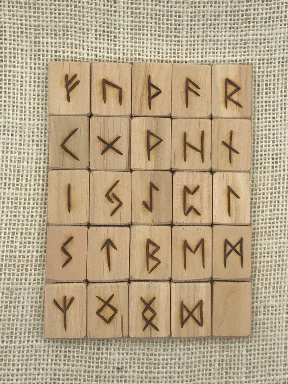 Alder Tree Wooden Rune Set Elder Futhark in Cloth Pouch for - Etsy