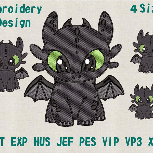 Toothless Embroidery - Etsy
