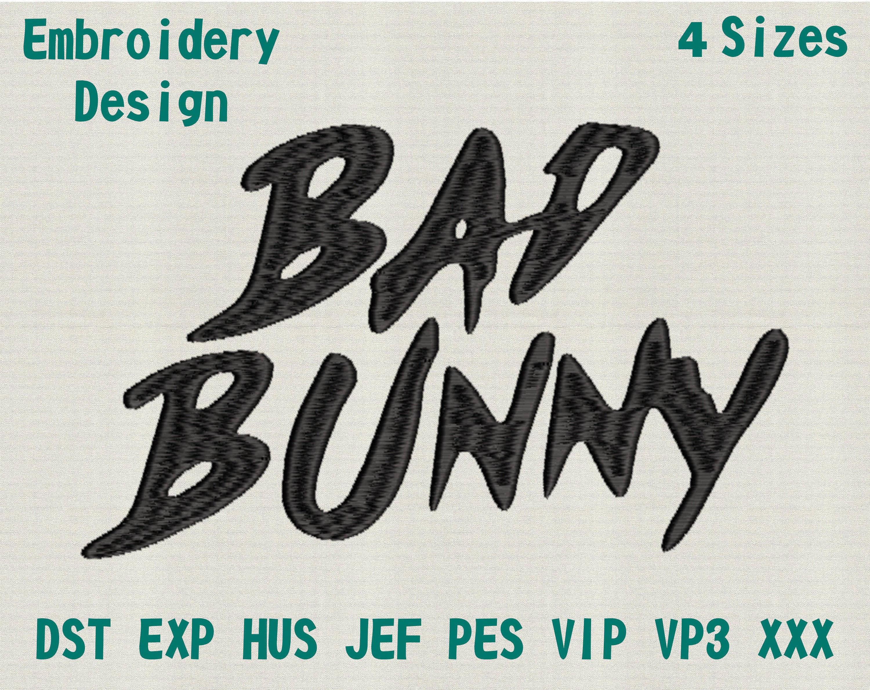 Bad Bunny Machine Embroidery Designs 4 Sizes Embroidery - Etsy