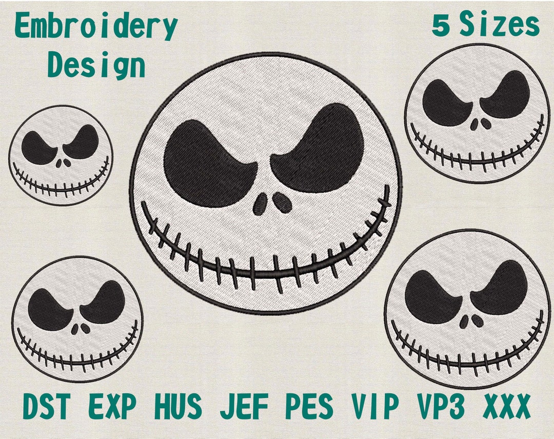 Jack Machine Embroidery Designs - 5 Sizes - Embroidery File - DIY ...