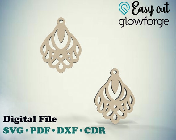 SVG Earrings Glowforge DXF Laser File Earrings Cut File | Etsy