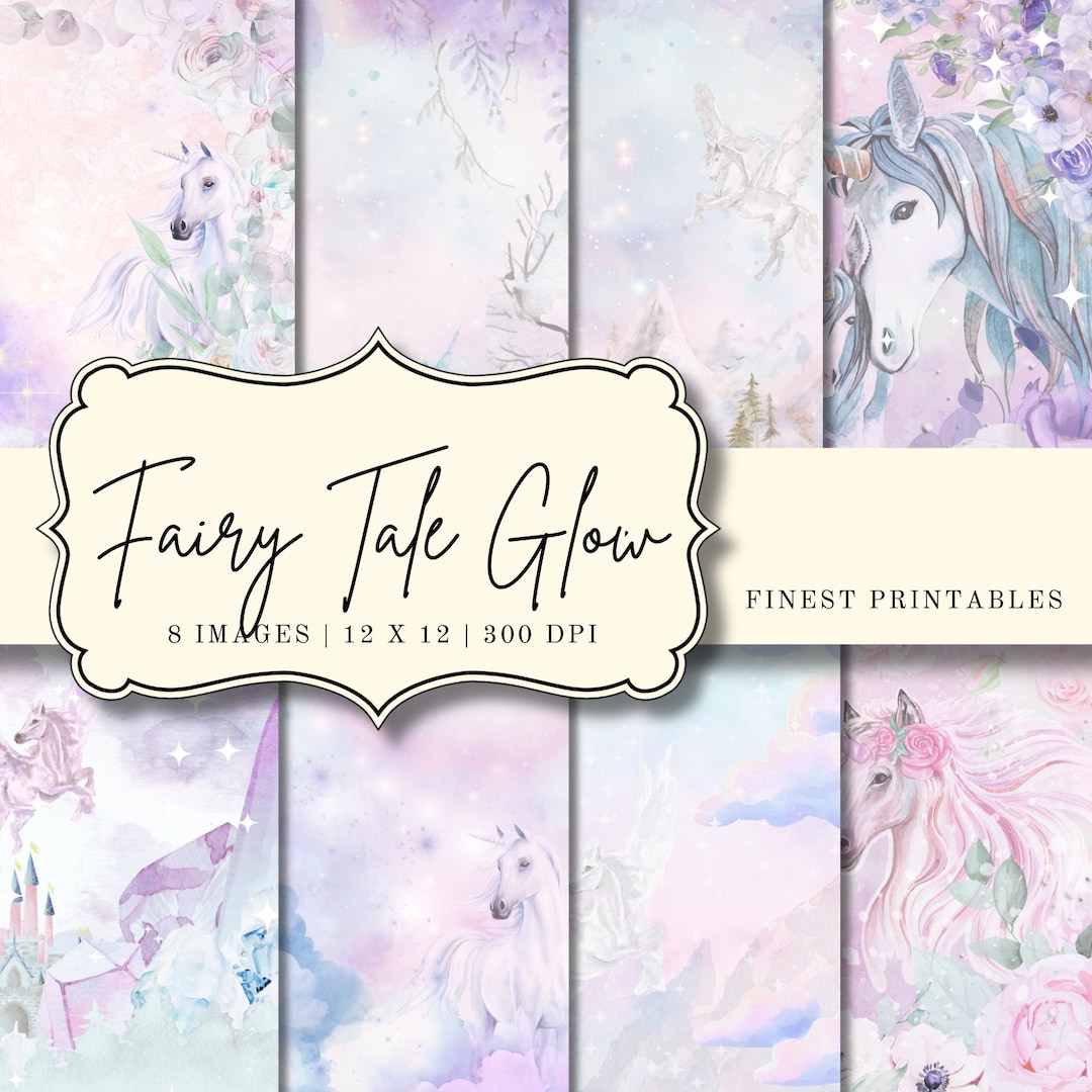 Magical Unicorn Digital Paper | Fantasy Pastel Scrapbook Paper ...