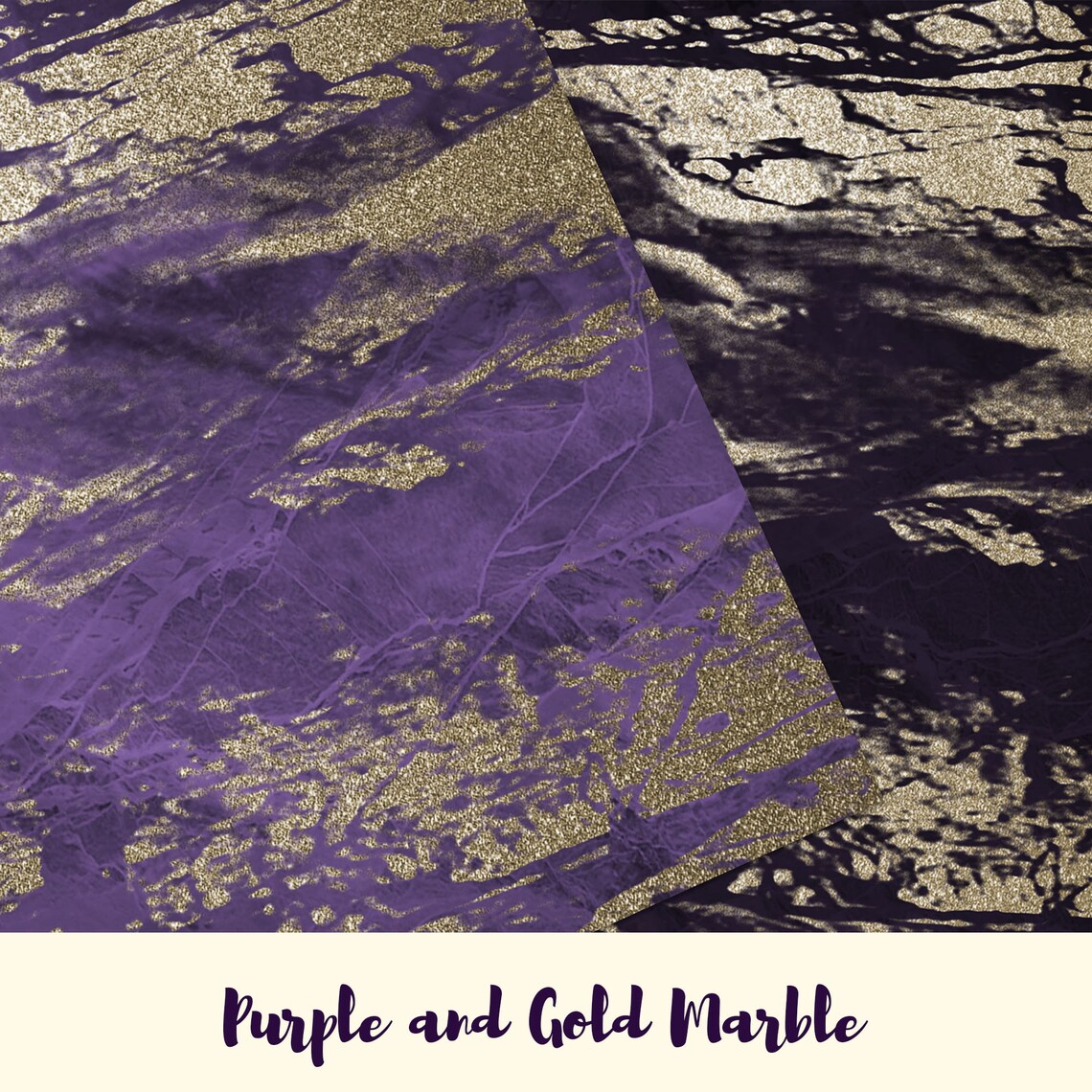 Valentine Digital Paper Purple and Gold Scrapbook Paper - Etsy