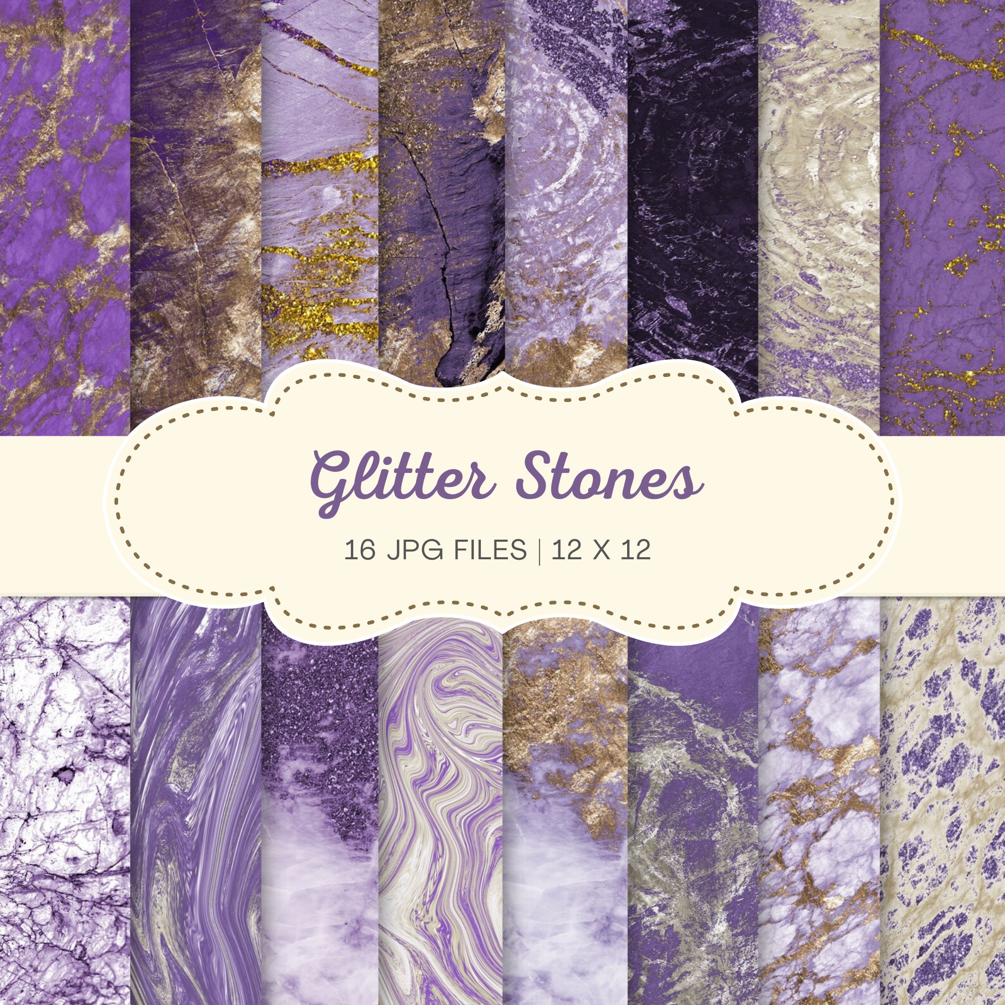 Digital Paper Scrapbook Paper Wrapping Paper Gold Purple Decorative ...