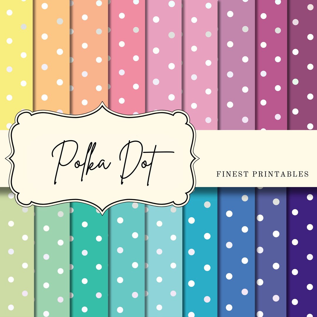 Polka Dot Digital Paper Pack | Pastel & Rainbow Scrapbook Paper ...