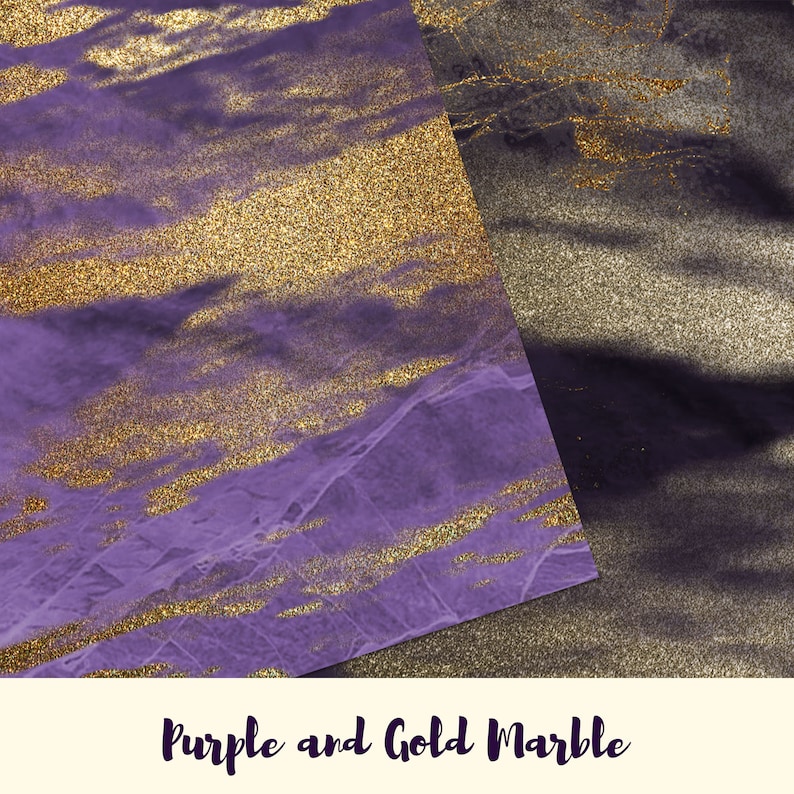 Valentine Digital Paper Purple and Gold Scrapbook Paper - Etsy