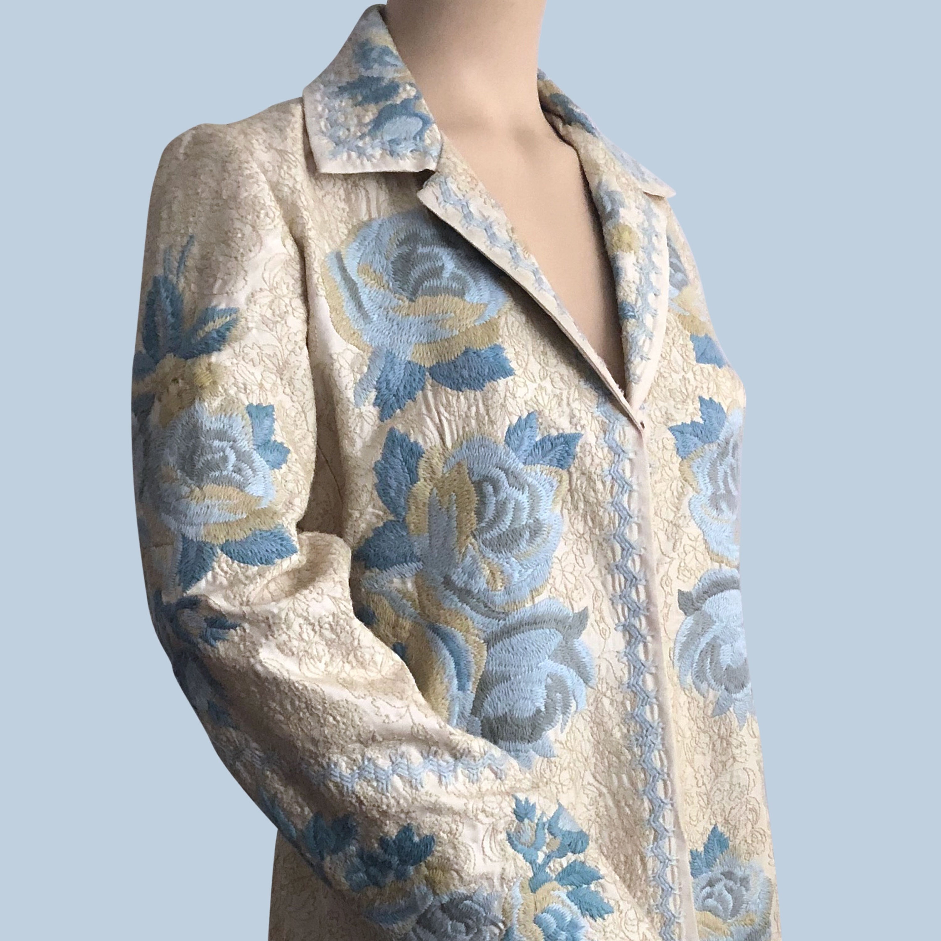 Fabulous BIYA Silk Floral Embroidered Coat/jacket, S-M - Etsy
