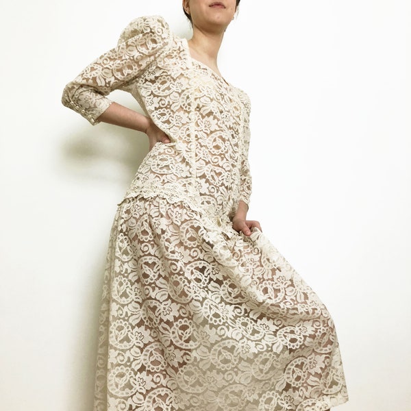 Irish Lace Dress - Etsy