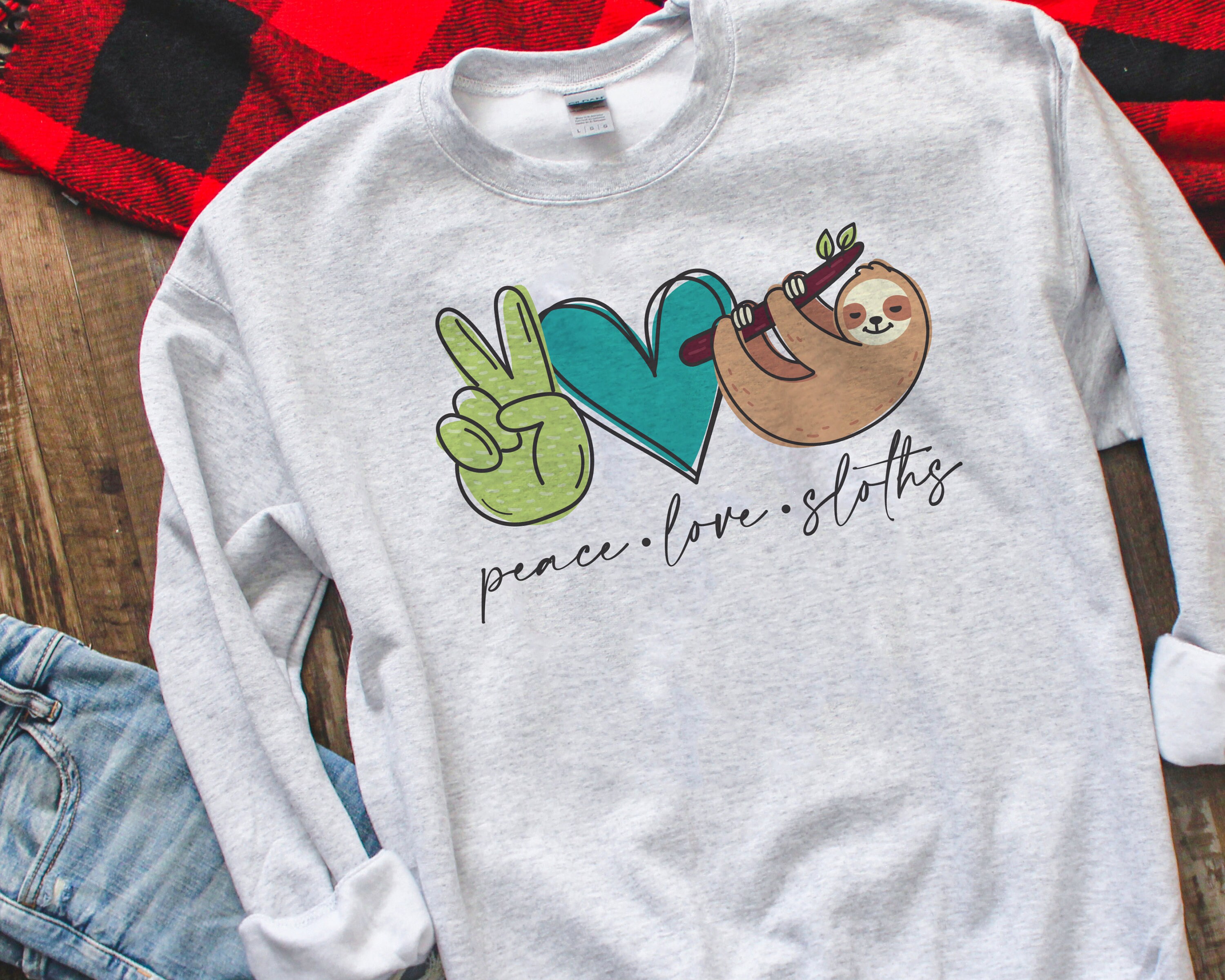 Peace Love Sloths Digital Download | JPG | Sublimation - Etsy