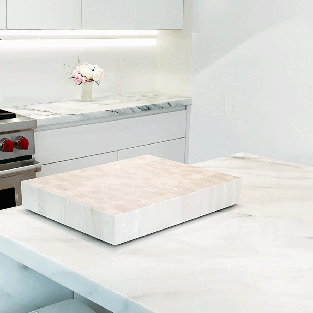 Bleached Maple End Grain Butcher Block "the Hazelton Xxl" 20"l X 15"w X ...