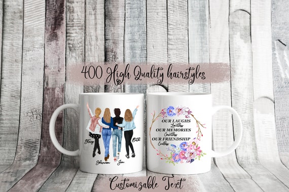 Four Best Friends Gift 4 Friends Mug Custom Coffee Mug | Etsy