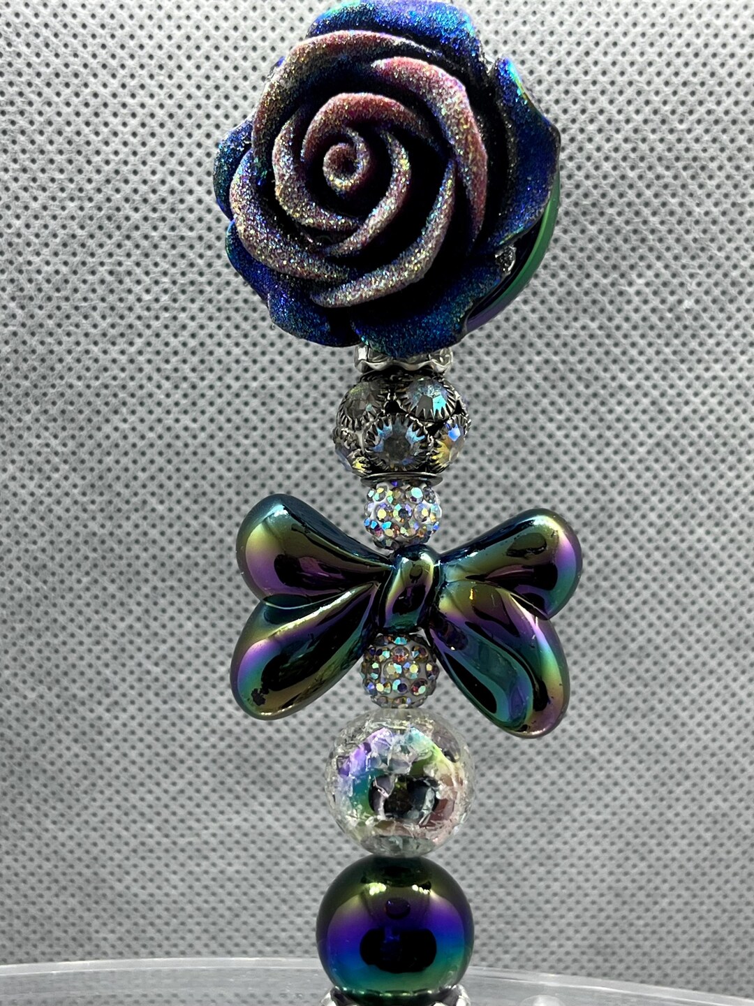 Rose Holographic Beaded Pen, Dark Holographic Beaded Pen, Elegant ...