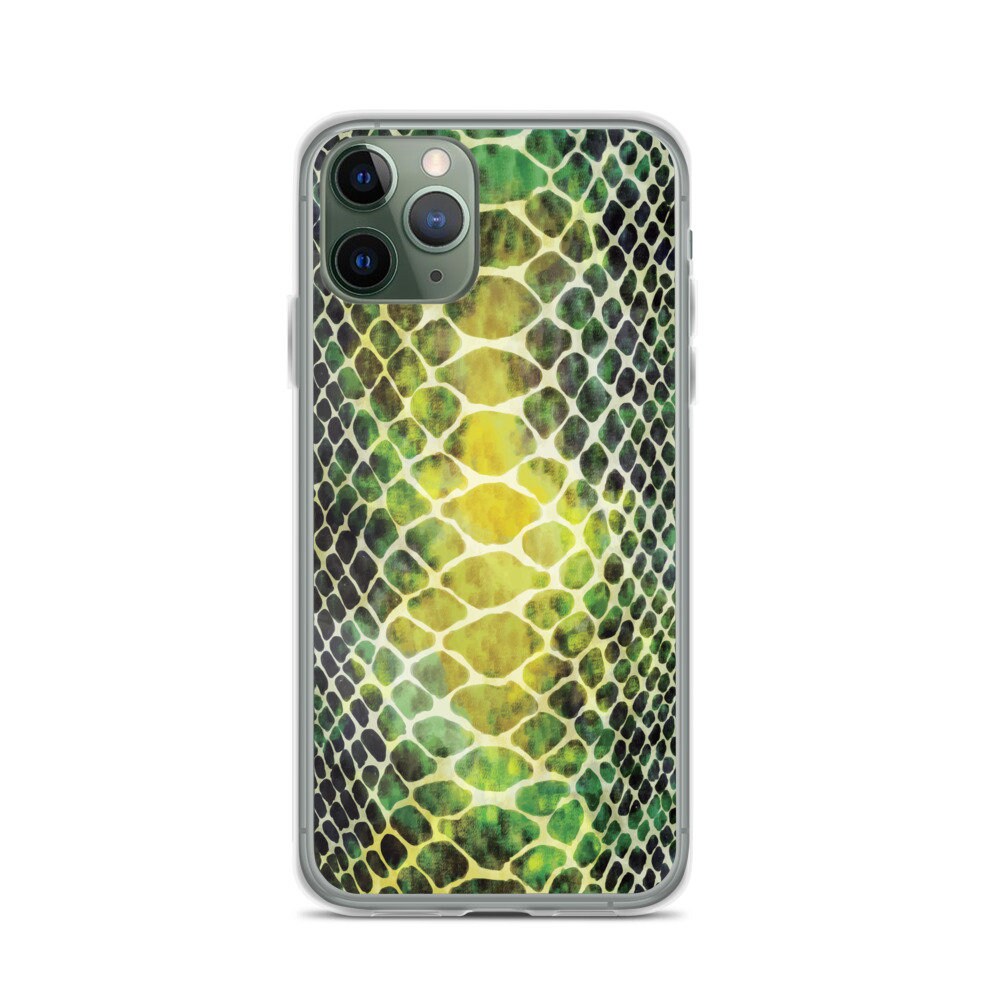 Cool Neon Green Snake Skin Print iPhone Case Wild Animals Skin Covers ...