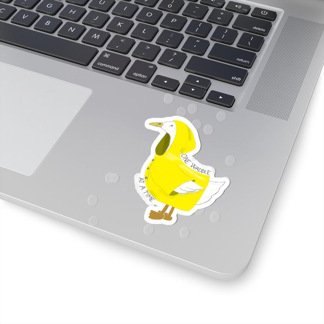 Duck in a Raincoat Cute Sticker, Adorable Animal Decal, Waterproof ...