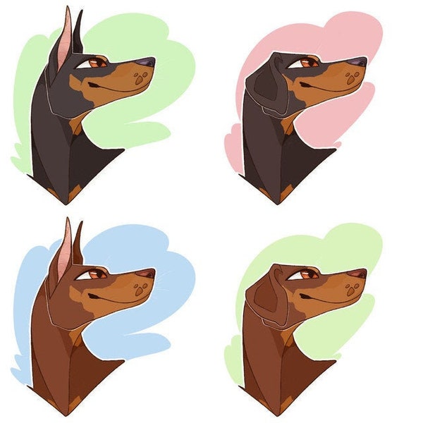 Doberman Ears Sticker - Etsy