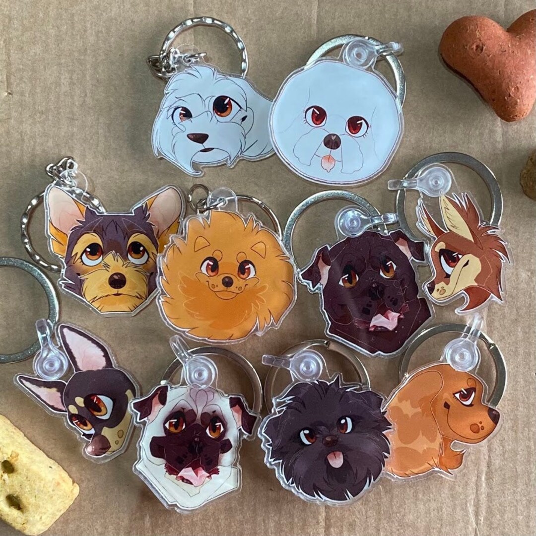 TOY! Dog Breed Group Keychains- Cute 1.5" Acrylic Puppy Keyring ...