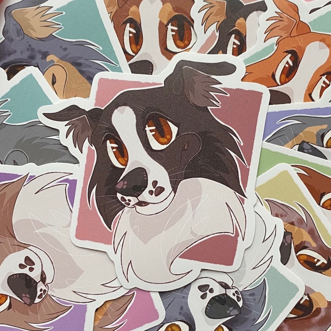 Border Collie Matte Vinyl Stickers- Long & Short Coated - Etsy