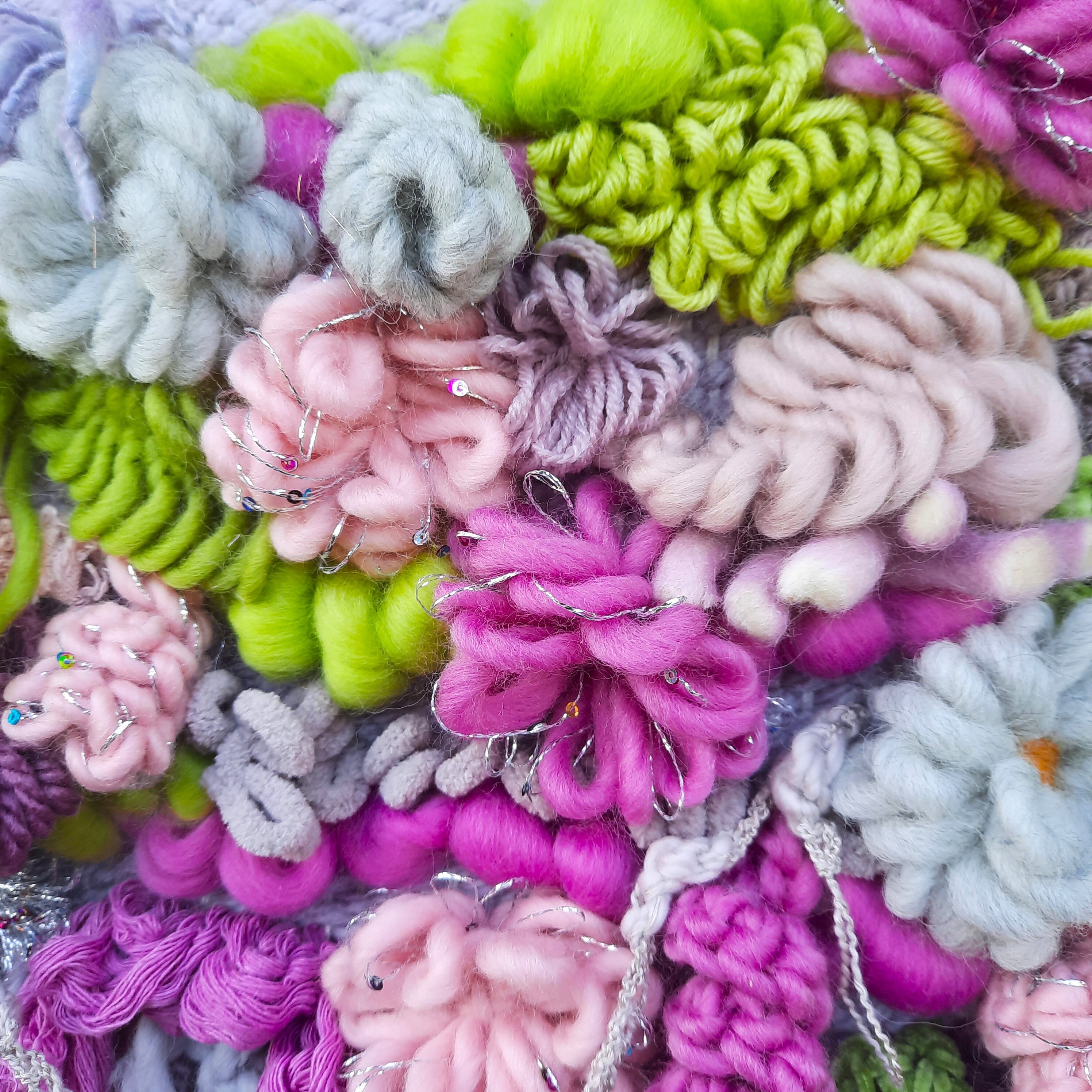 Chunky Woven Wall Hanging, Bohemian, Lilac Whimsical Colourful Weave ...