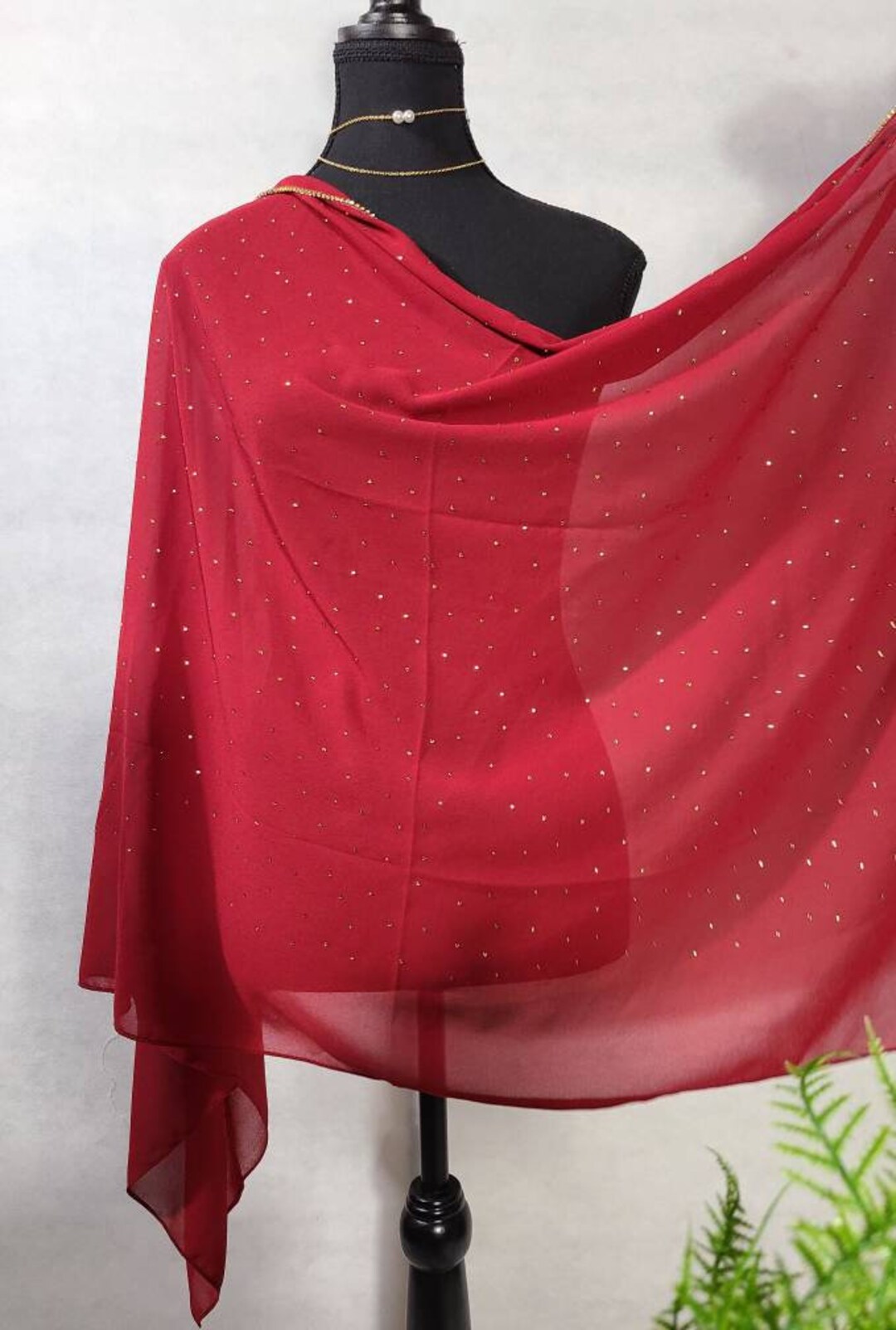 Hijab Luxury Gold Chiffon Head Scarf Solid Soft Long Muslim Scarves for ...