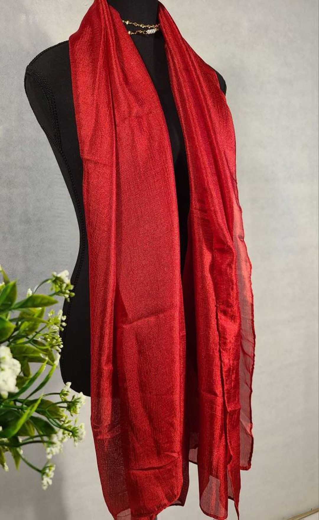 Hijab Silk Fancy Golden Shiny Scarf Shimmer Eid Gift Party Romance ...