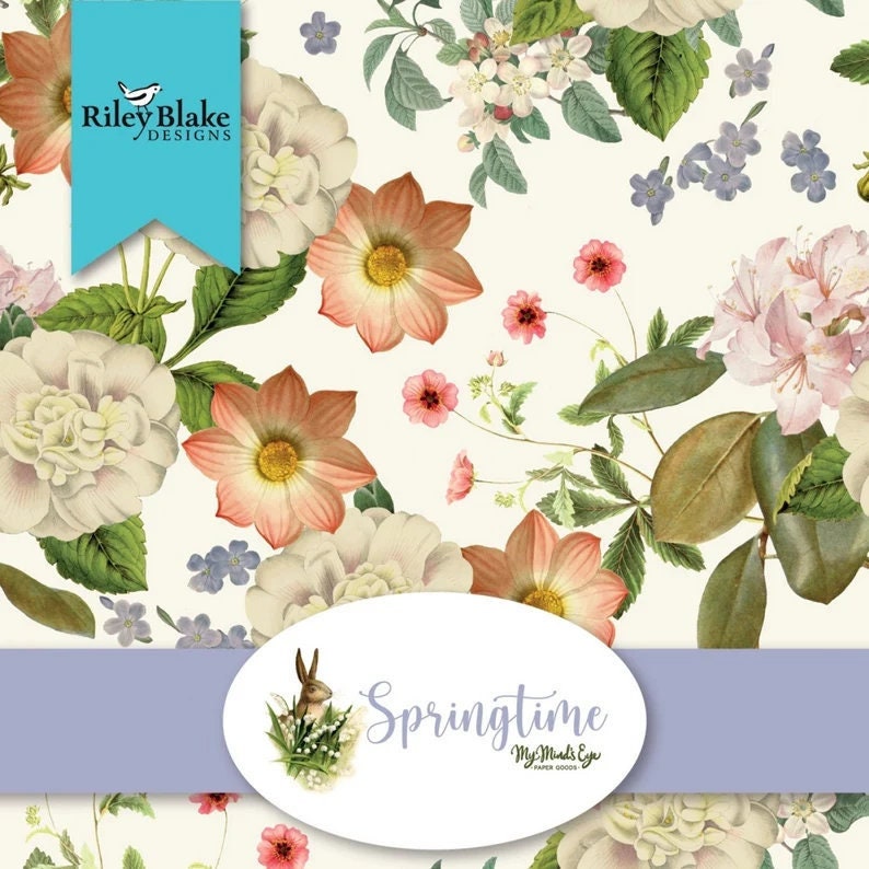 Riley Blake's springtime Quilt Fabric Collection by My Mind's Eye, Sold ...