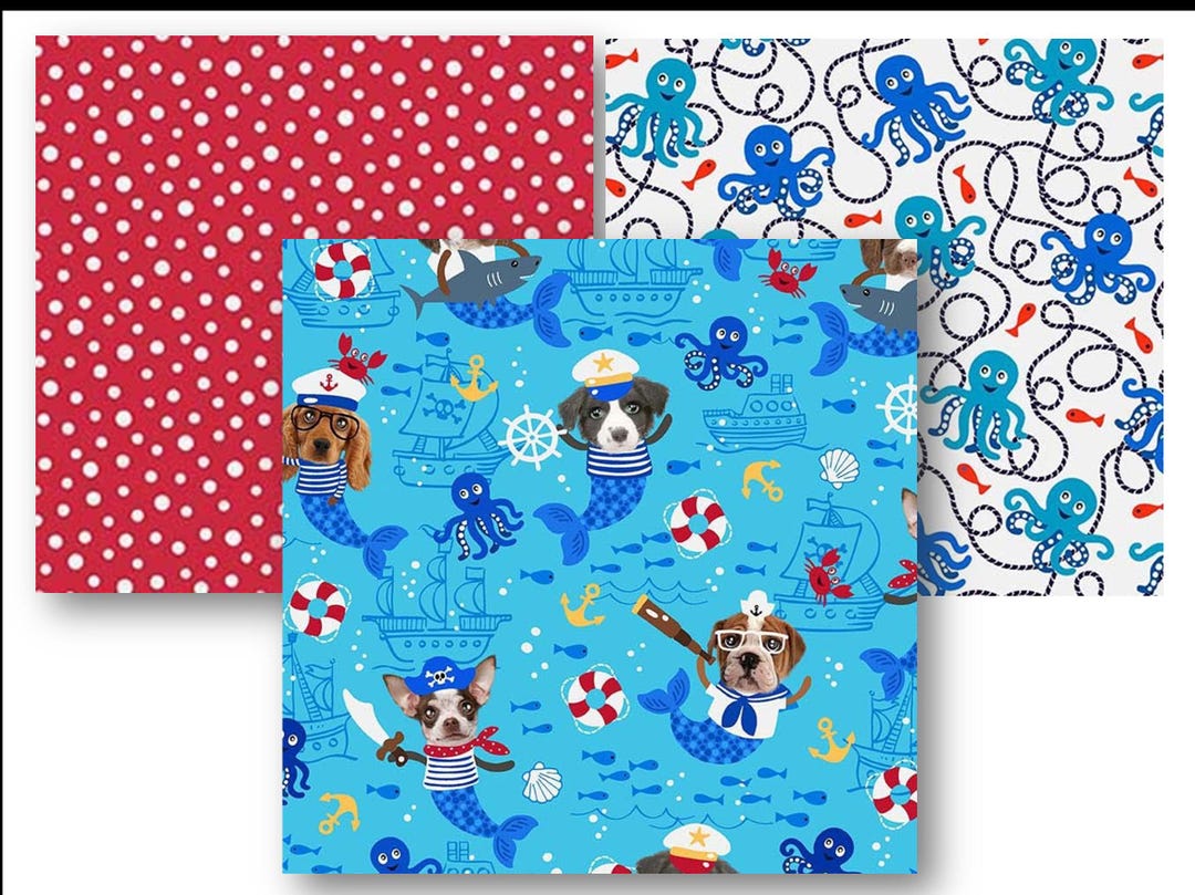 Michael Miller's "sea Woofs" Quilt Fabric Collection, Sold by the YARD ...