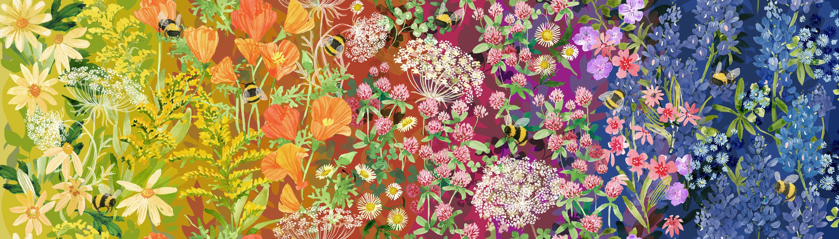 Moda's wild Blossoms by Robin Pickens, Quilt Fabric Collection, Sold by ...
