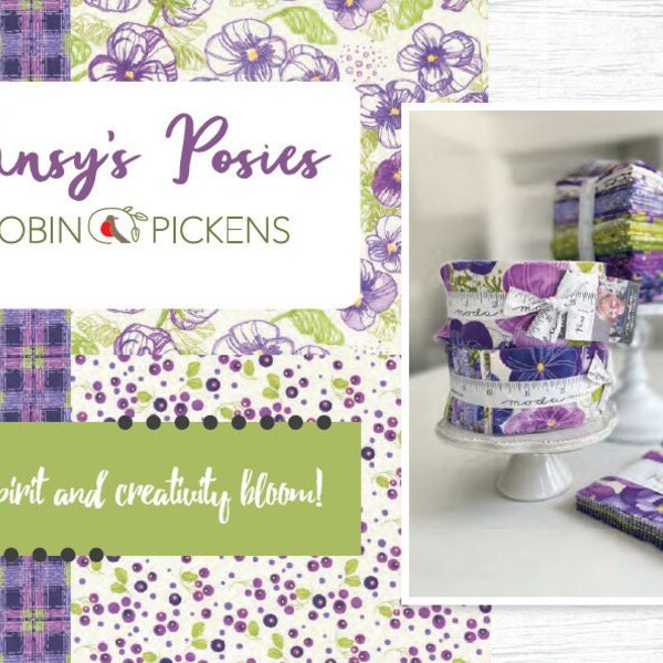 Pansys Posies Fabric - Etsy