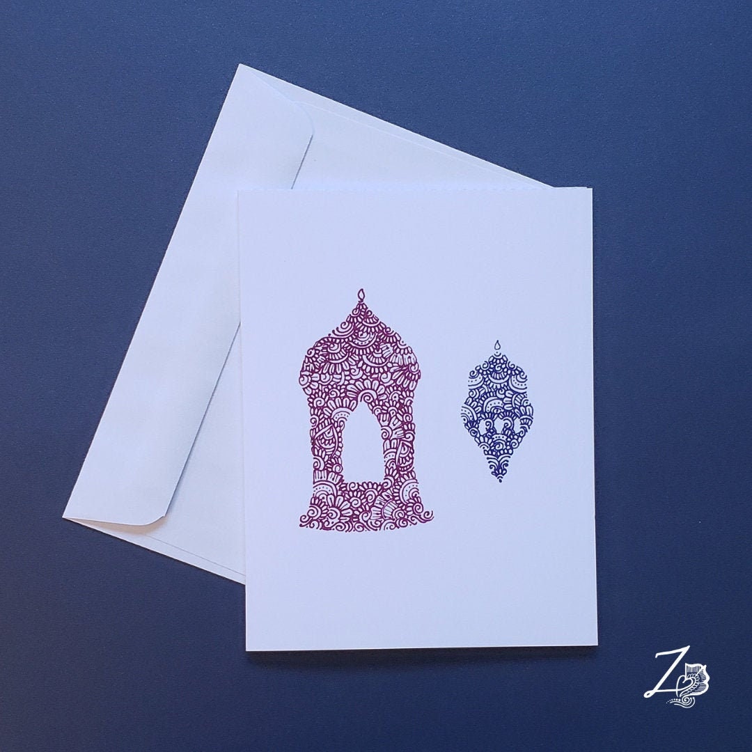 Lanterns Card - Eid Cards, Ramadhan, Ramadan, Muslim Artwork, Islamic ...
