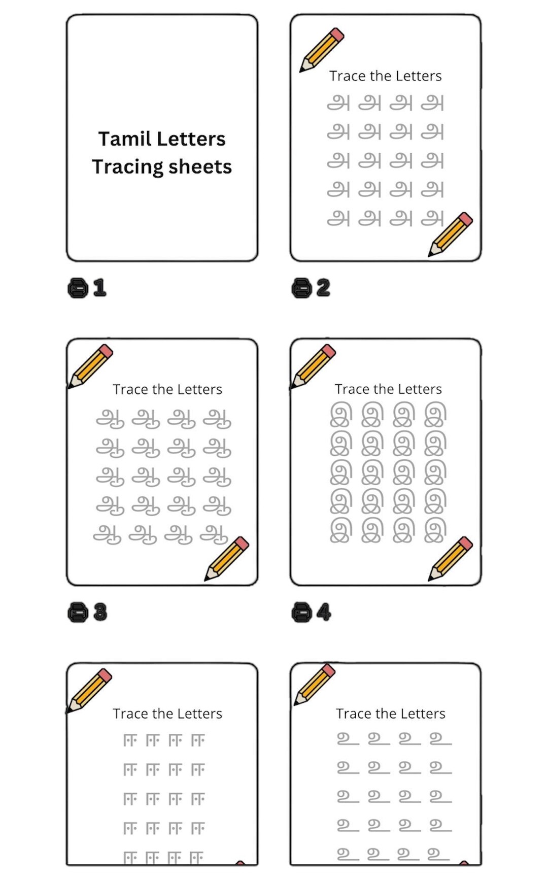 Tamil Alphabet Writing Sheets | Tamil Writing for Kids | Tracing Sheet ...