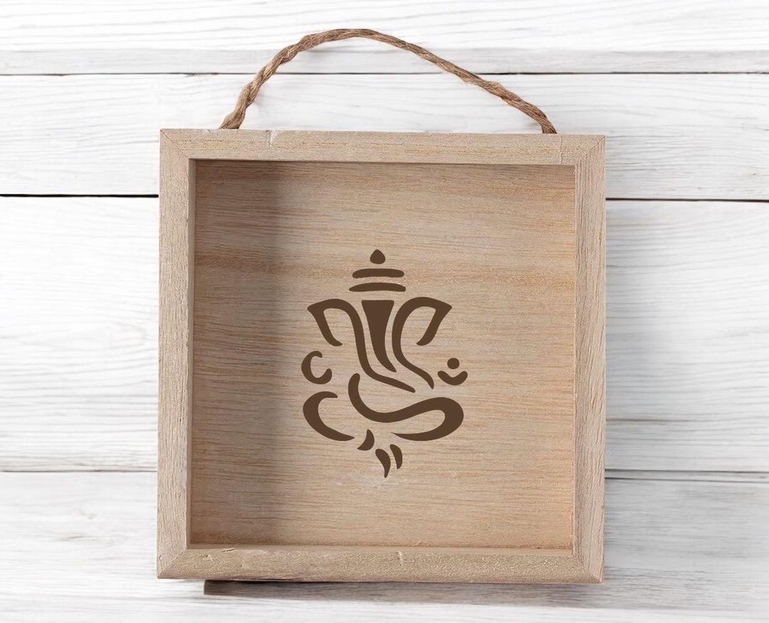 Set of 12 Pieces Wooden Ganesha Shadow Box Wall Hanging Gifts for House ...
