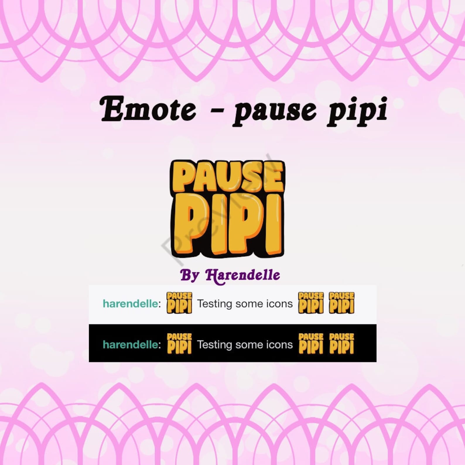 Emote Twitch / Discord Pause PIPI | Etsy