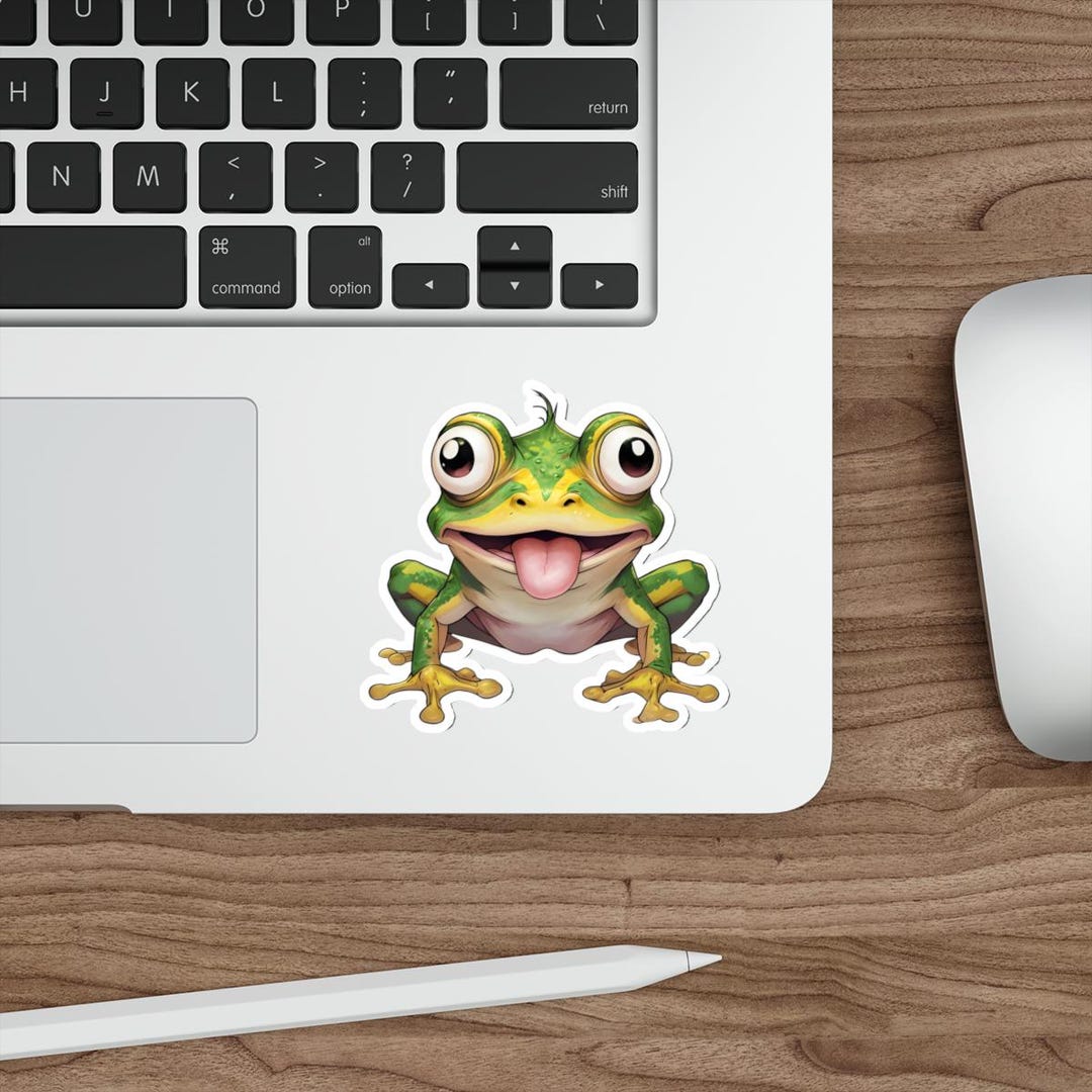 Kawaii Frog Sticker - Fun Frog Emoji Decals, Cute Laptop Accessories ...