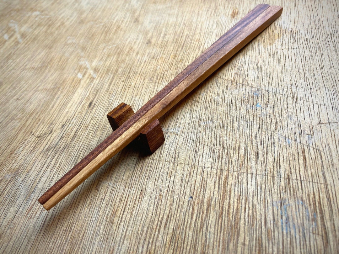 Plain Black Walnut Chopsticks With Iroko Rest - Etsy