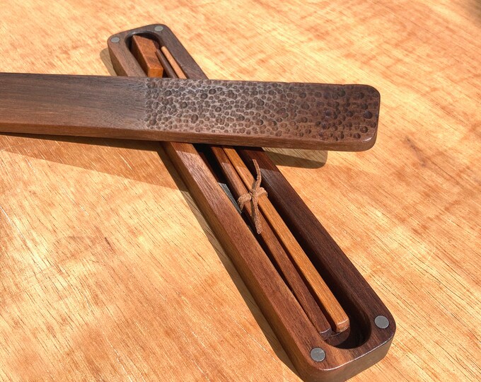 Plain Black Walnut Chopsticks With Box and Rest - Etsy