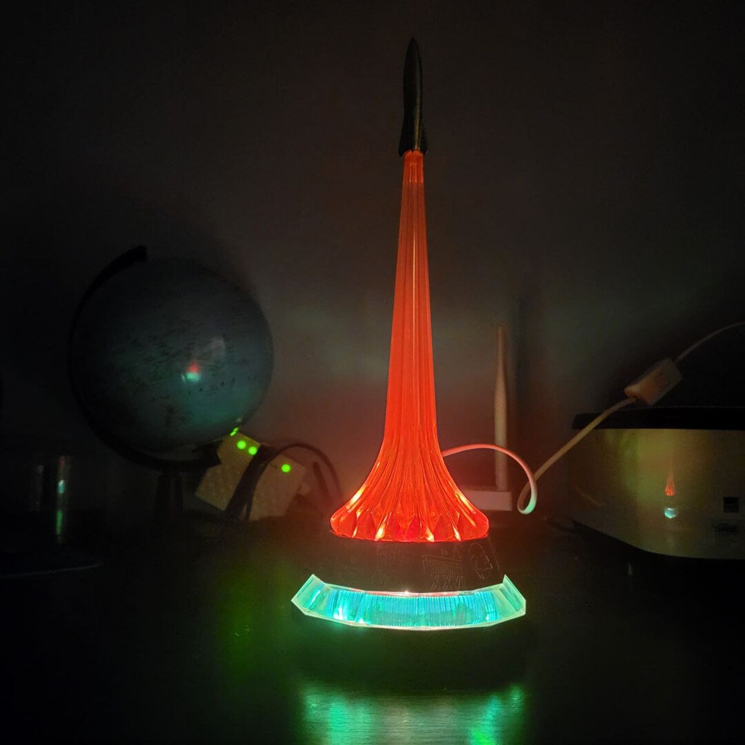 Vintagw Rare Russian Space Night Lamp Rocket USSR Gagarin Metal Rocket ...