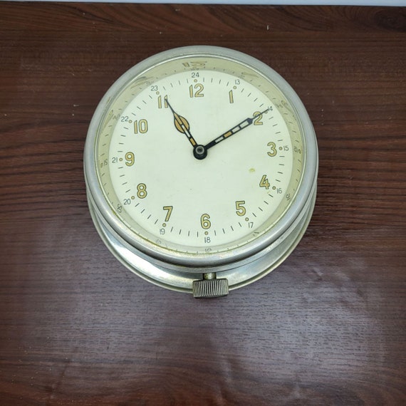 Rare Original Soviet Mechanical Cabin Clock 1Q-1956 S… - Gem