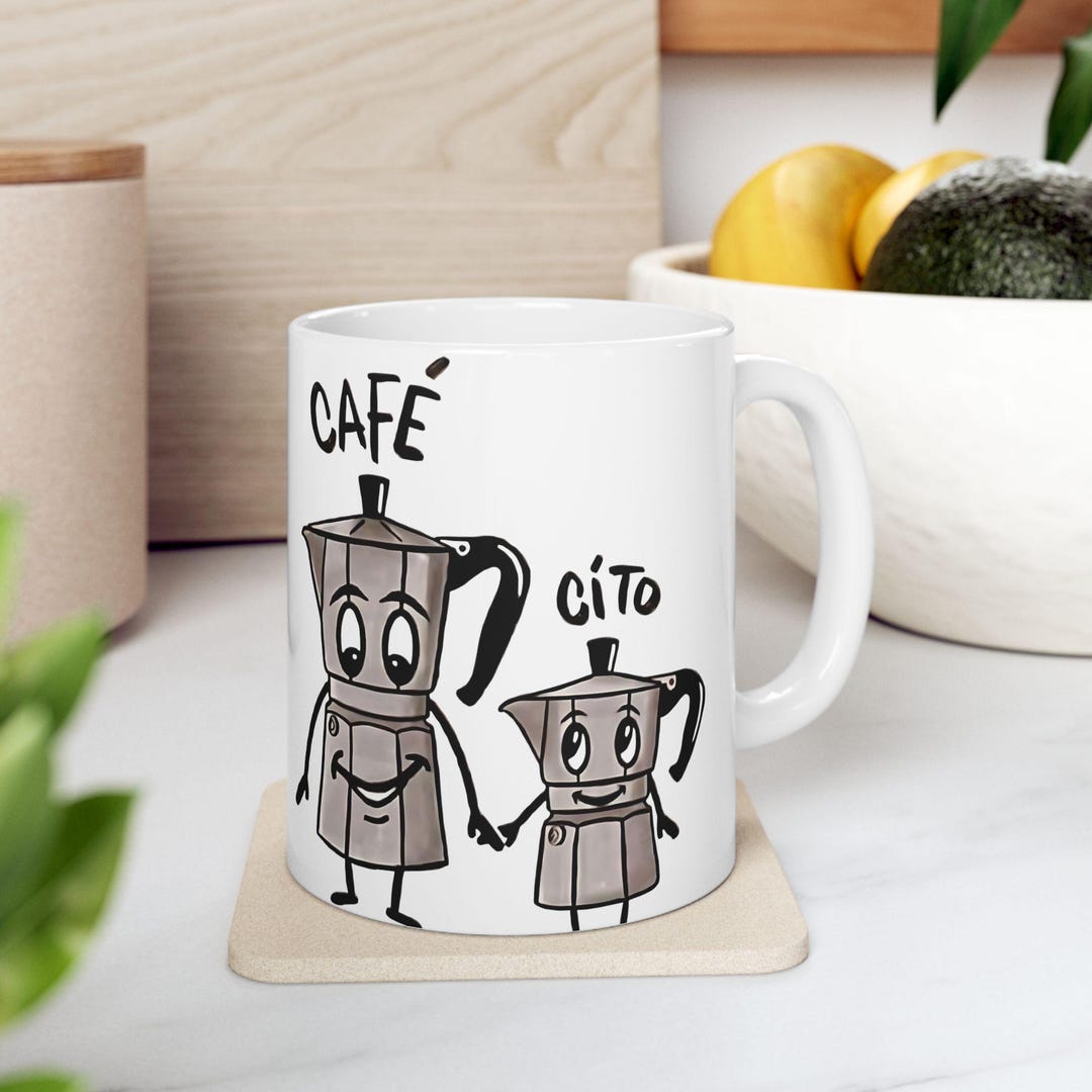 Cafe Cito Coffee Mug: Whimsical Cartoon Coffee Pot Design - Etsy