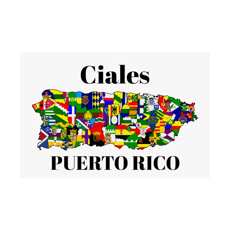 Puerto Rico Map W/ City Flags/municipalities/ - Etsy Israel