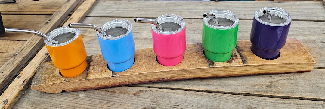 Flight/shot Glass Set With Multicolor Mini Tumblers - Etsy