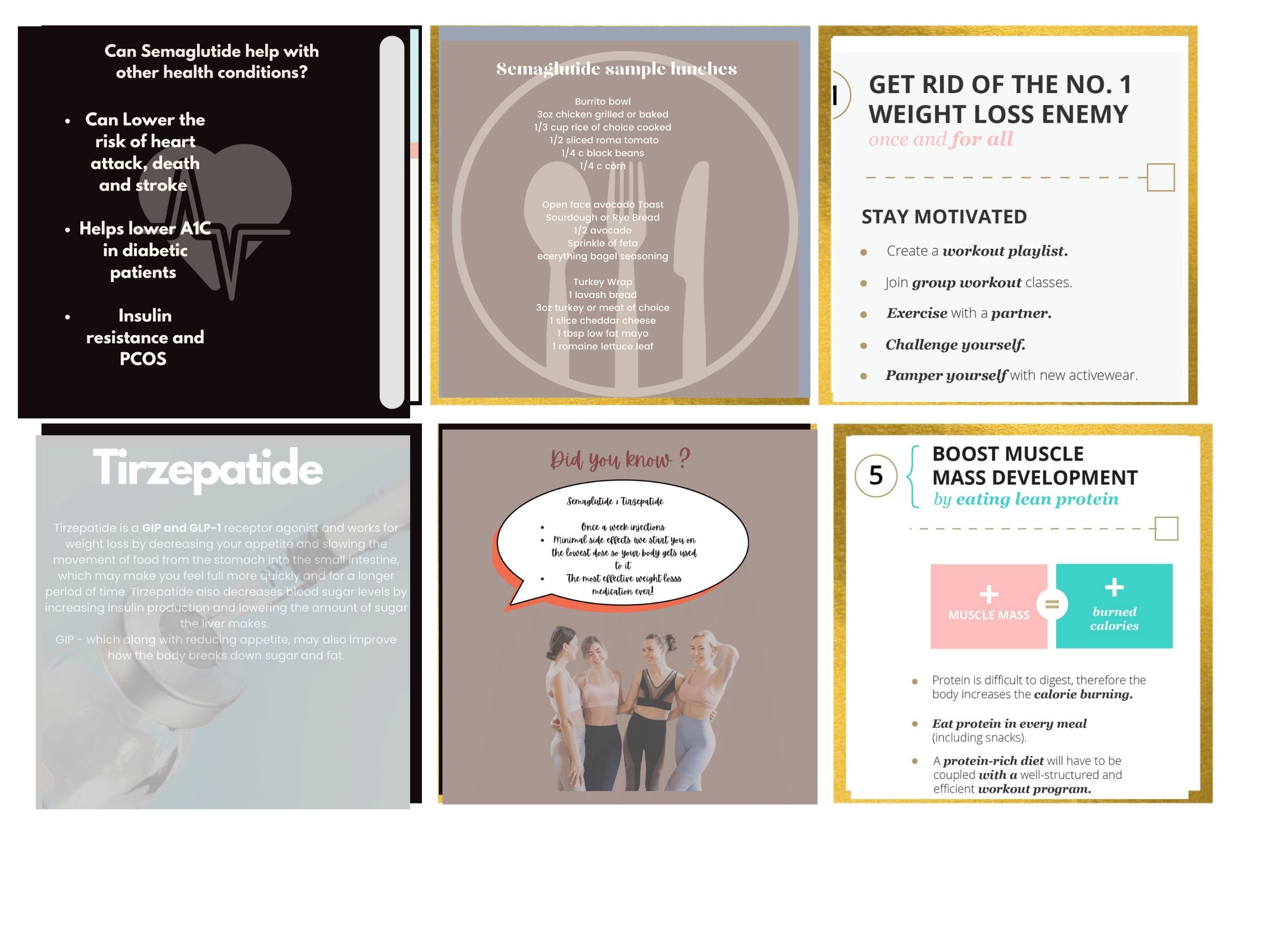 Semaglutide and Tirzepatide Instagram Templates. Instagram Stories ...