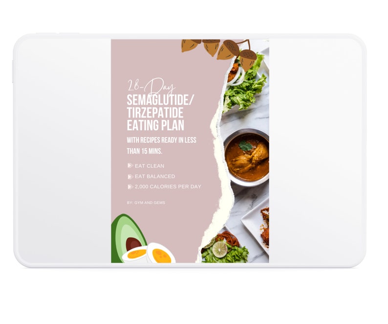 Semaglutide or Tirzepatide Diet and Meal Plan 2000 Calories Over 170lbs ...