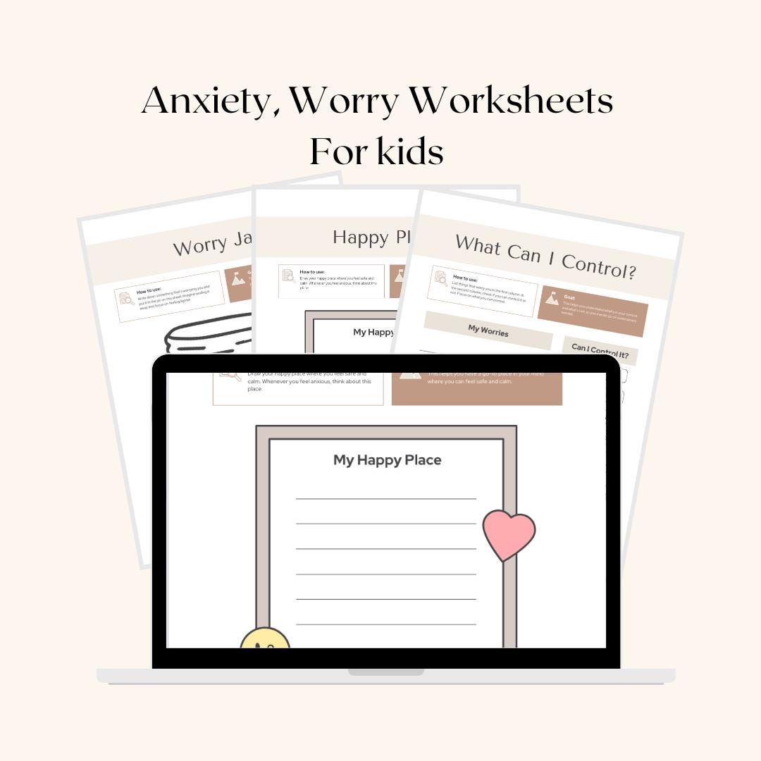 Worry Worksheets Anxiety Worksheets for Kids 5 Pages - Etsy